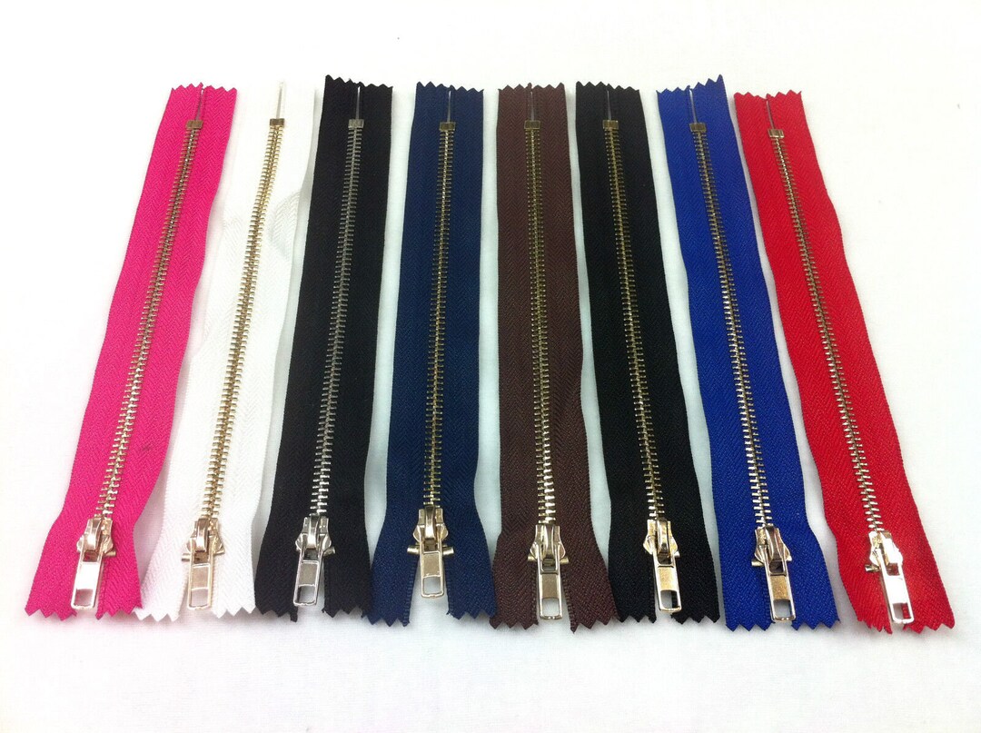 8 Inches Length Close Ended Metal Zip Various Colour - Etsy