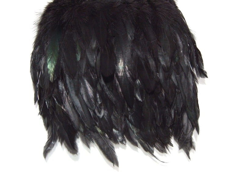 1 Yard Black Feather Fringe Rooster Fascinator Martial Halloween Etc - Etsy