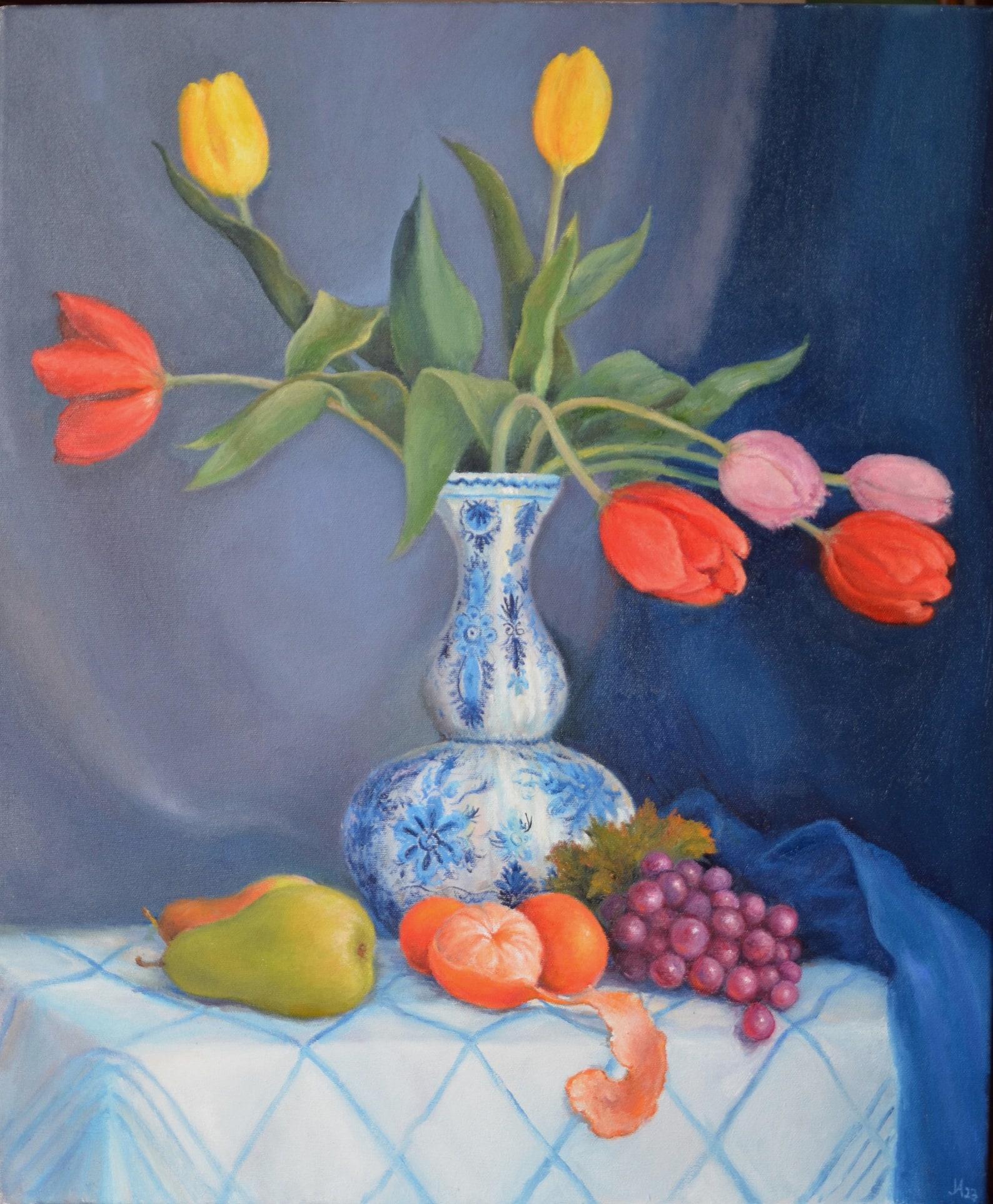 Original Oil Painting. Impressionist Style. Still Life With Tulips in ...