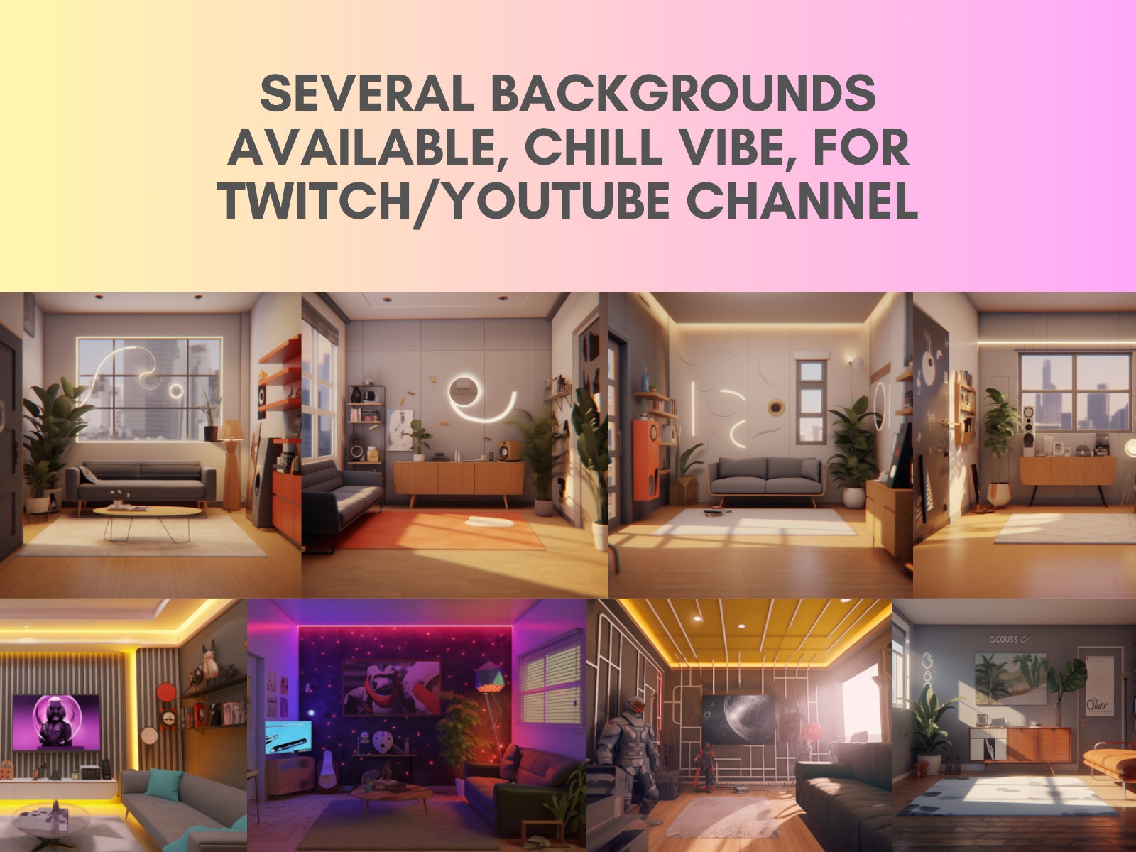 Realistic Background for Youtube And/or Twitch Channel, Virtual/digital ...