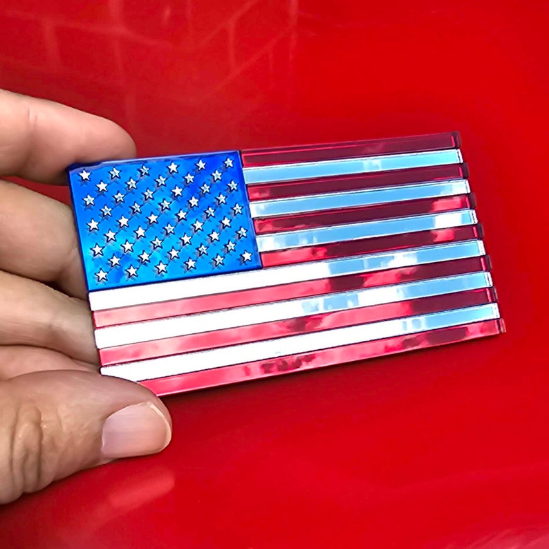 Low Relief Acrylic Mirror American Flag Magnet - Etsy
