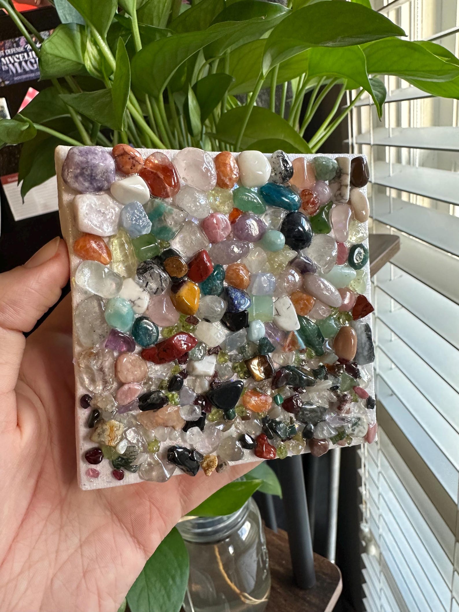 Crystal Confetti Mosaic Original Canvas Art With Easel for Display ...