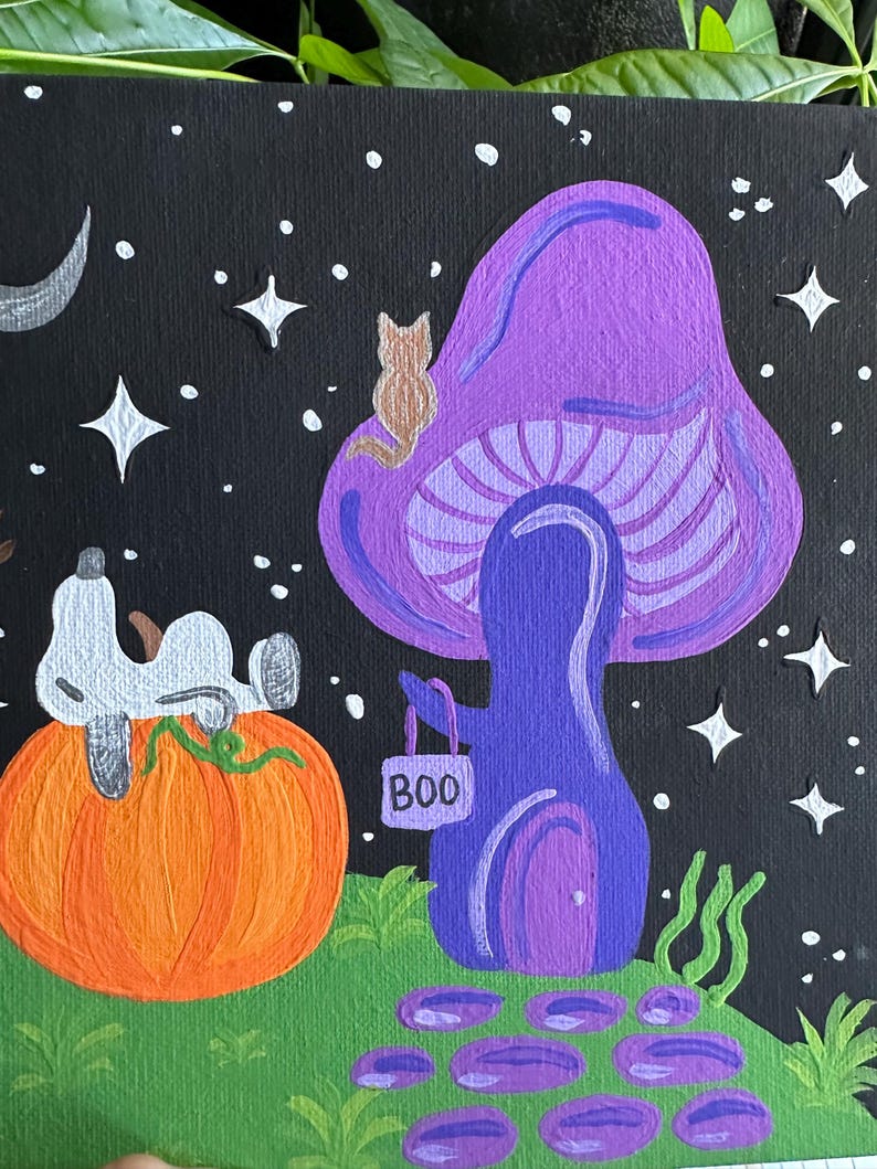 Spooky Snoopy Poster & Mini Print Original Painting Artwork Halloween ...