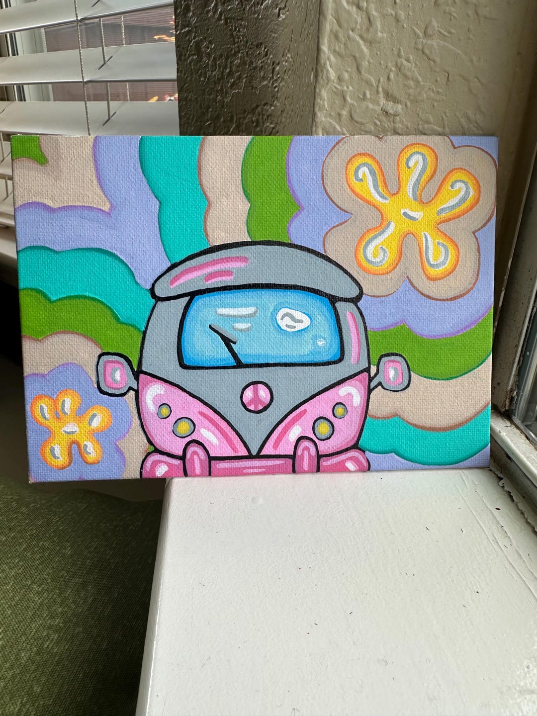 Road Trip With Spongebob - Original Painting Artwork - Aesthetic Wall ...