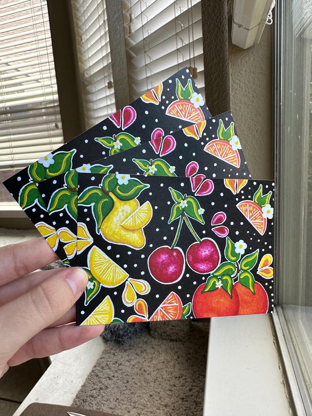Summer Fruits Painting Postcards: Food Art, Mini Stationery Set of 3 - Etsy