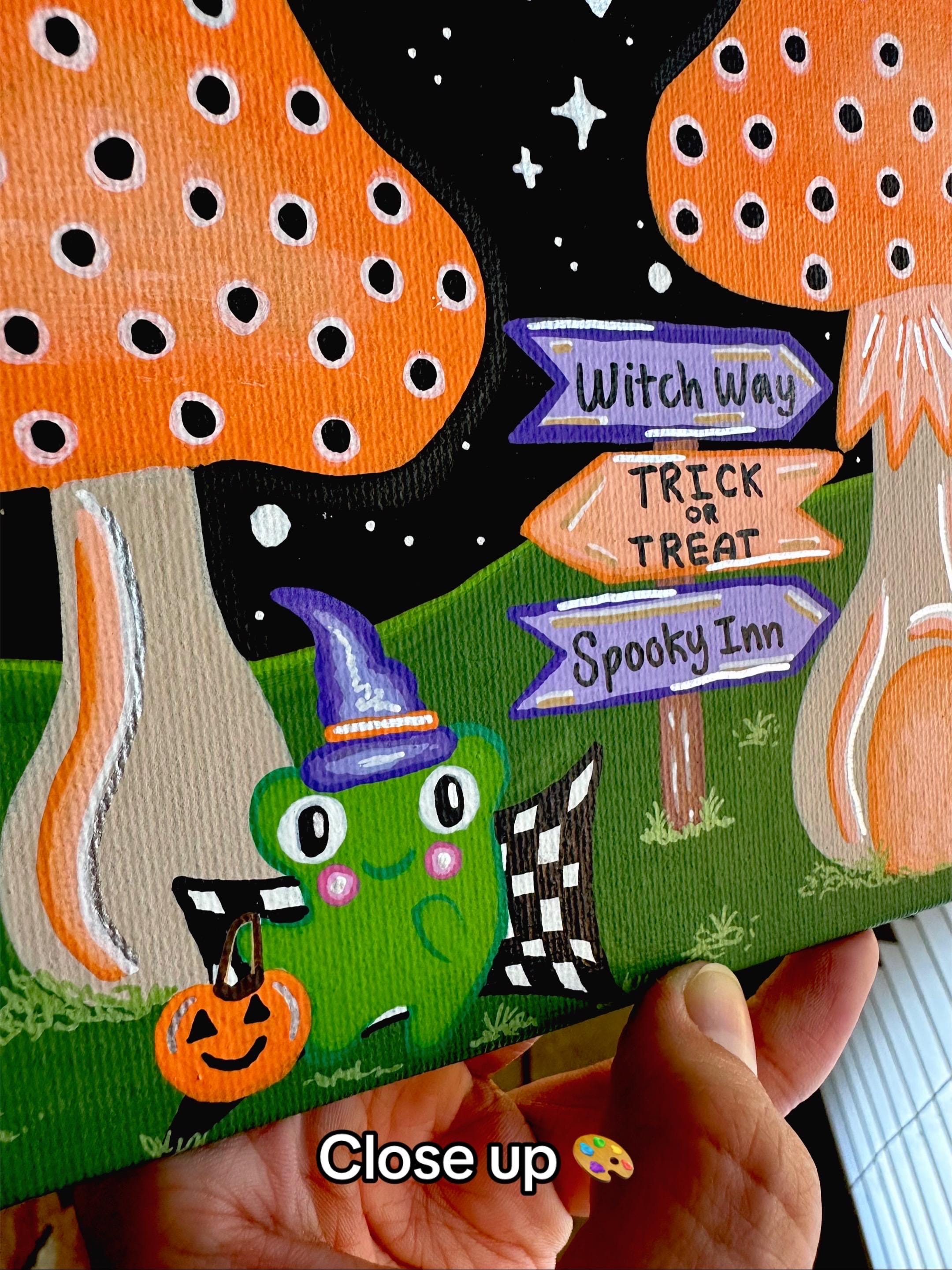 Trick or Treat Halloween Cottagecore Painting Print: Midnight Fantasy ...