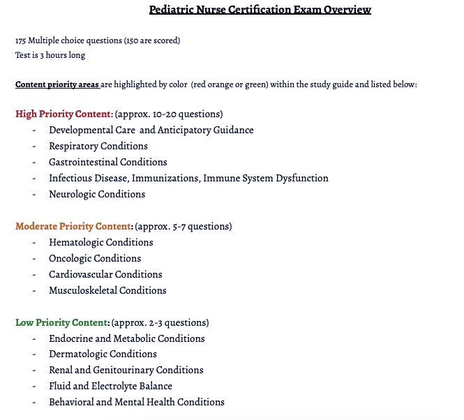 Certified Pediatric Nurse (CPN) Exam Study Guide/review - Etsy