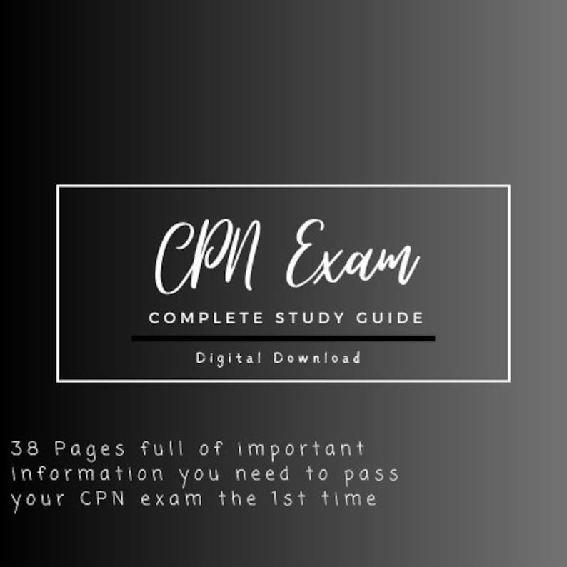 Certified Pediatric Nurse (CPN) Exam Study Guide/review - Etsy