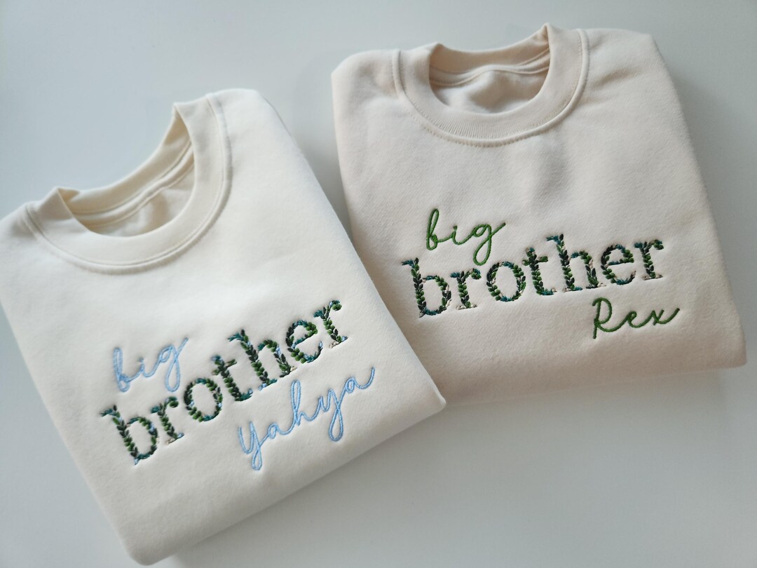 Embroidered Big Brother, Little Brother Sweatshirt, Pregnancy ...