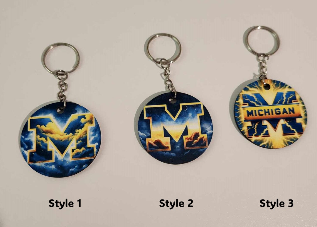 University of Michigan Storm Keychain - Etsy