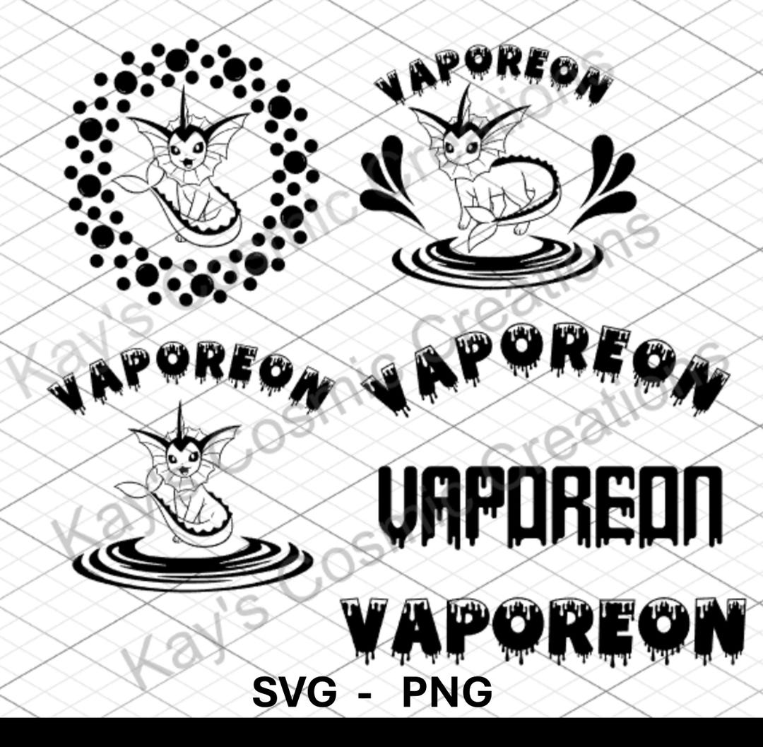 Vaporeon SVG Bundle SVG and PNG Formats: Digital File Only - Etsy