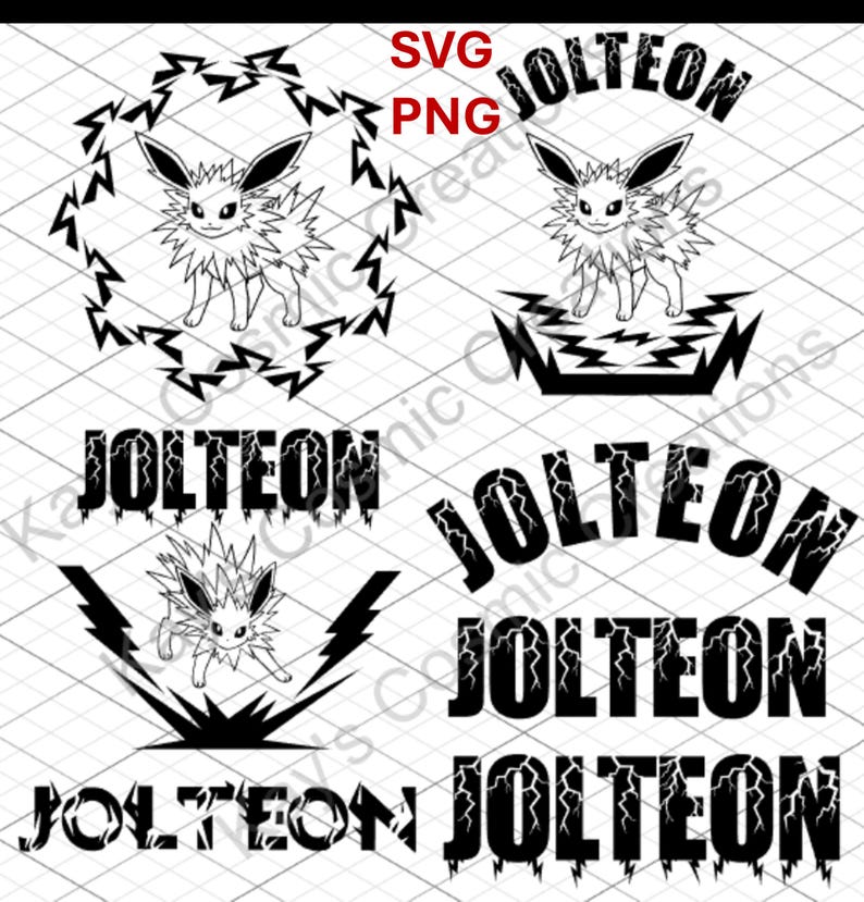 Jolteon SVG Bundle- SVG and PNG Formats: Digital File Only! Pokémon ...