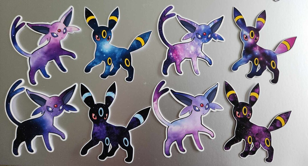 Galaxy Umbreon and Espeon Cute Pokémon Stickers - Etsy