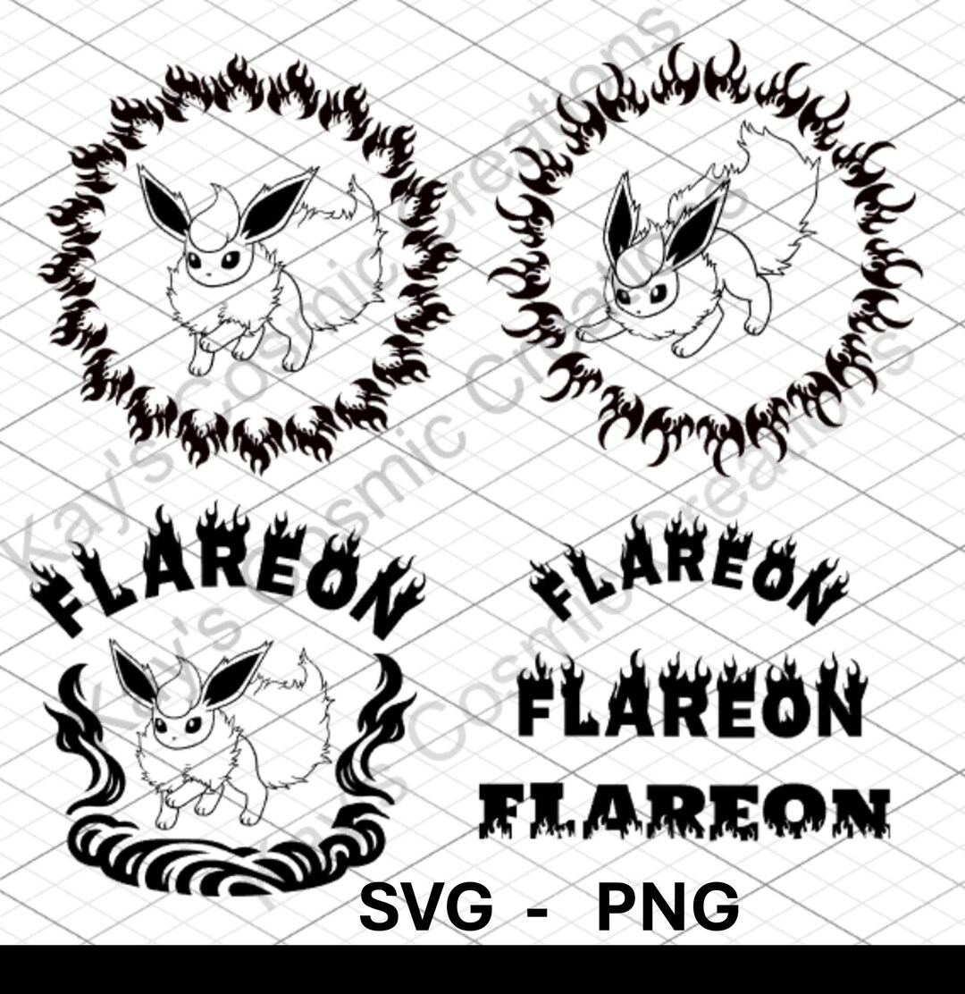 Flareon SVG Bundle- SVG and PNG Formats: Digital File Only! Pokémon ...