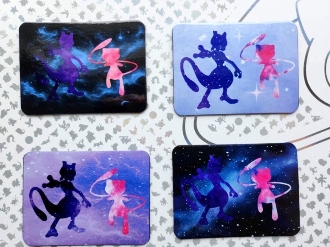 Mew and Mewtwo Galaxy Themed Magnet - Etsy