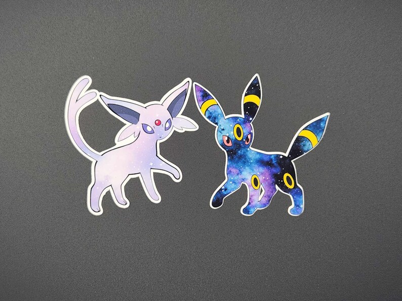 Galaxy Umbreon and Espeon Cute Pokémon Stickers - Etsy