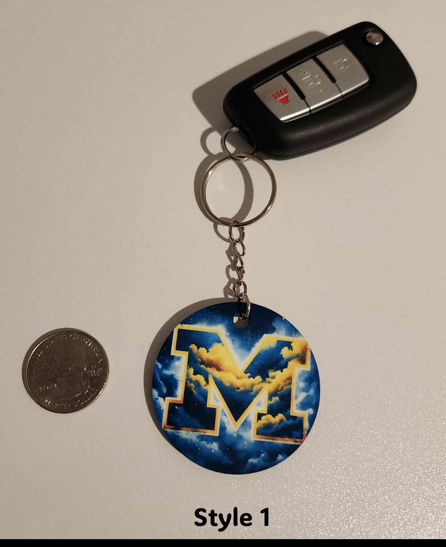 University of Michigan Storm Keychain - Etsy