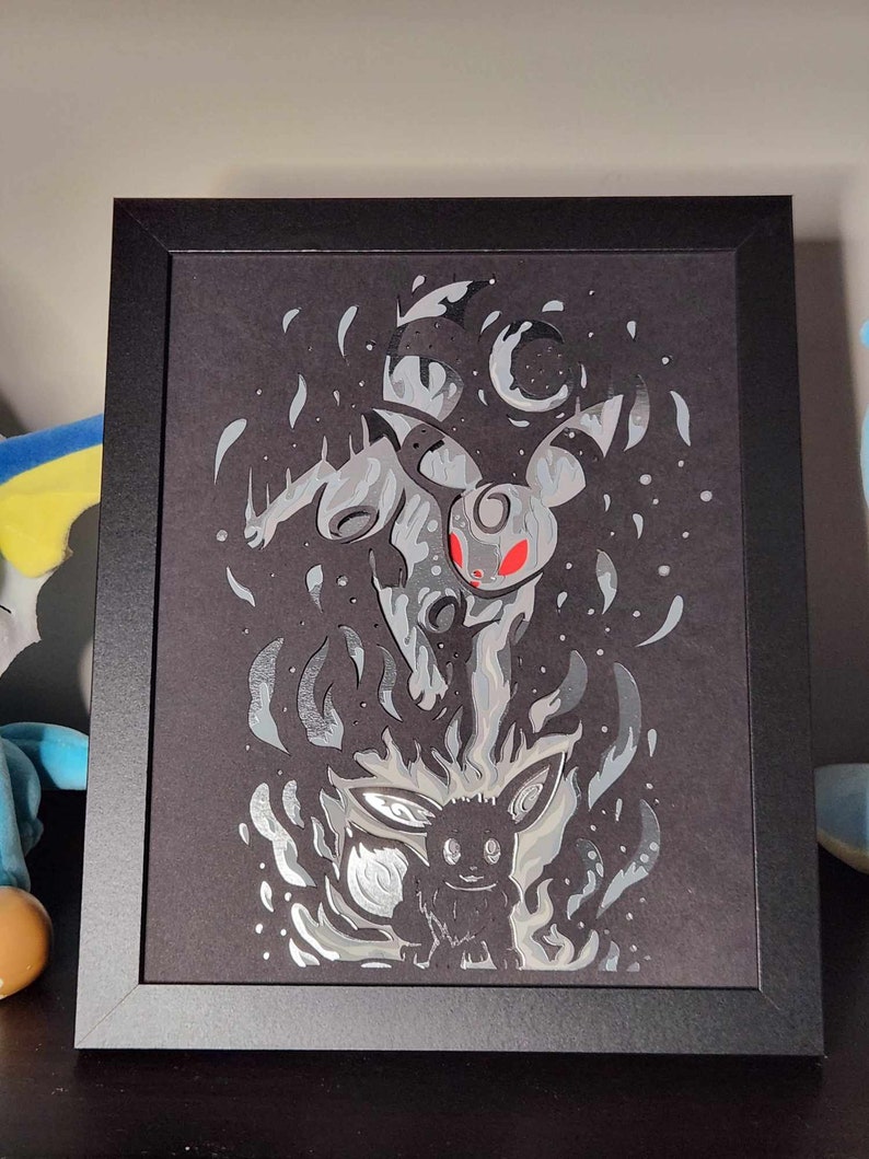 Eeeveelution Layered Paper Art, Framed Pokémon Portraits, Choose ...