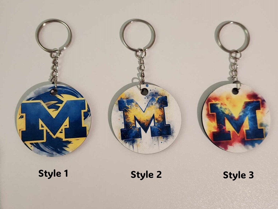 University of Michigan Keychain - Etsy