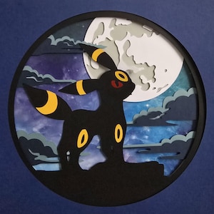Umbreon Layered Paper Wall Art, Pokemon Portrait - Etsy