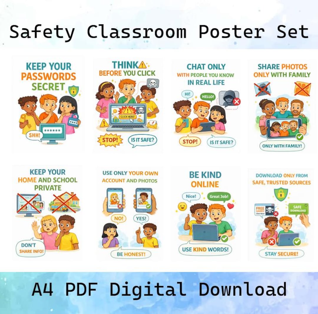 Safety Classroom Poster Set | 22 Printable PDF | School & Classroom ...