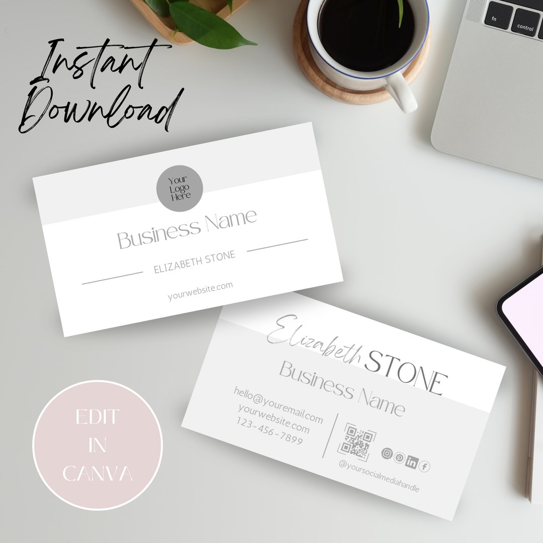 Editable Small Business Card Template Printable Minimalist Business ...