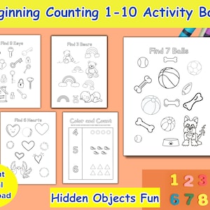 Counting Workbook: Numbers 1-10, Hidden Objects (digital Download) - Etsy