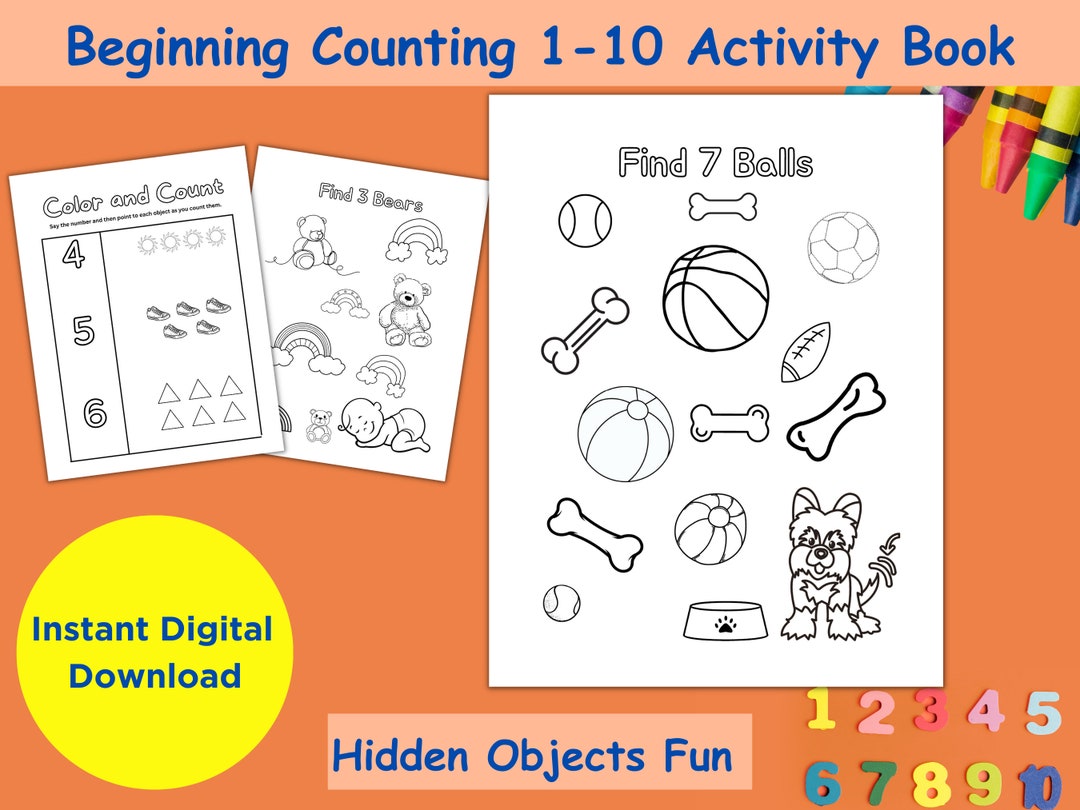 Learning Numbers Counting Worksheets for Kids Numbers Book - Etsy