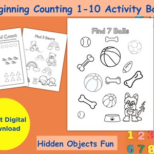Learning Numbers Counting Worksheets for Kids Numbers Book - Etsy