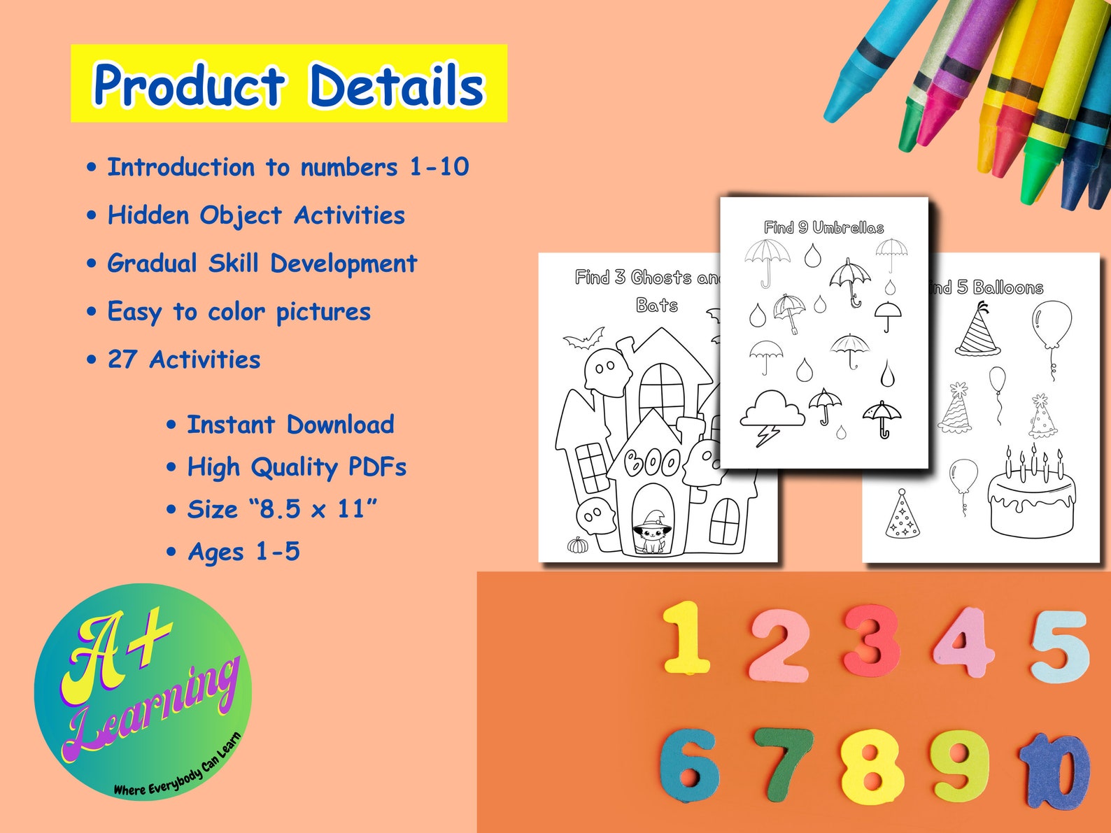 Counting Workbook: Numbers 1-10, Hidden Objects (digital Download) - Etsy