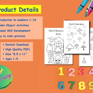 Learning Numbers Counting Worksheets for Kids Numbers Book - Etsy