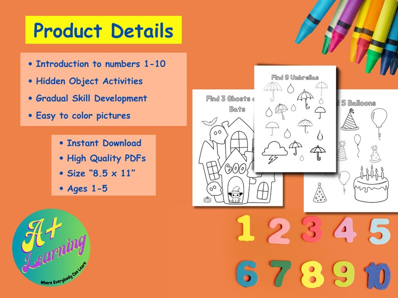 Learning Numbers Counting Worksheets for Kids Numbers Book - Etsy