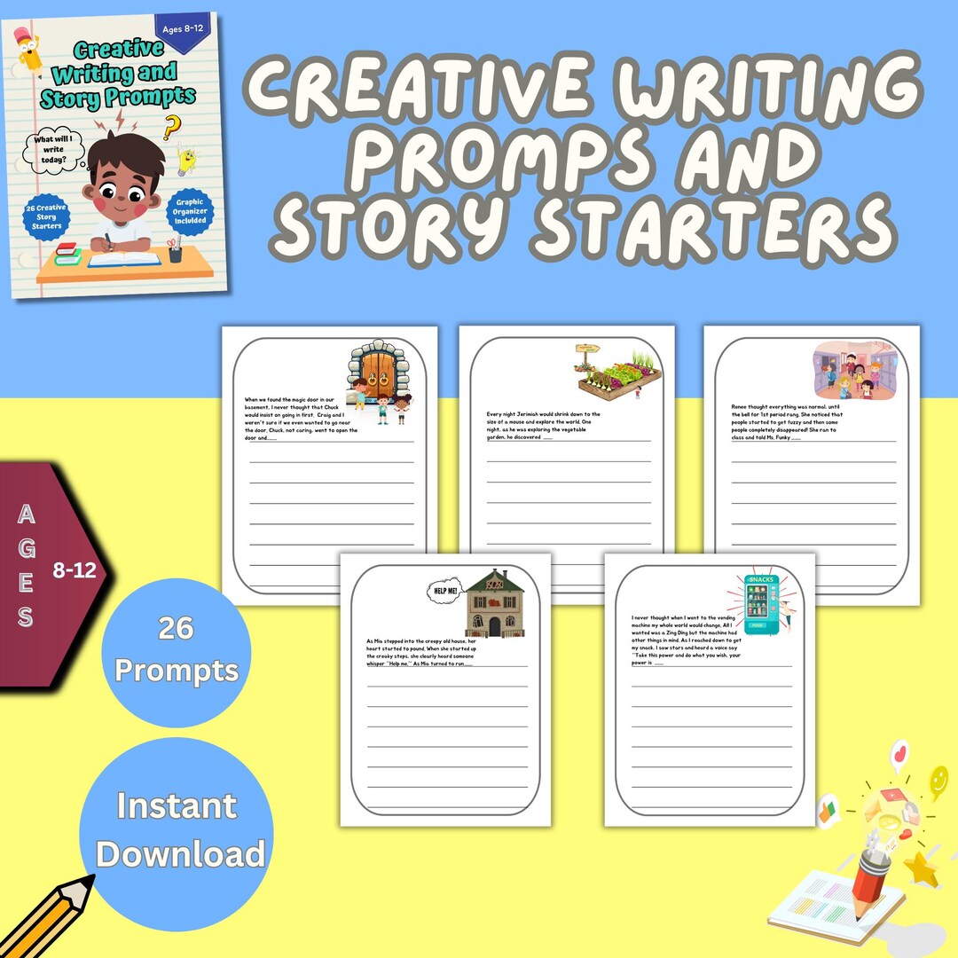 Creative Writing Prompts: Story Starters Activity Book Ages 8-12 PDF ...