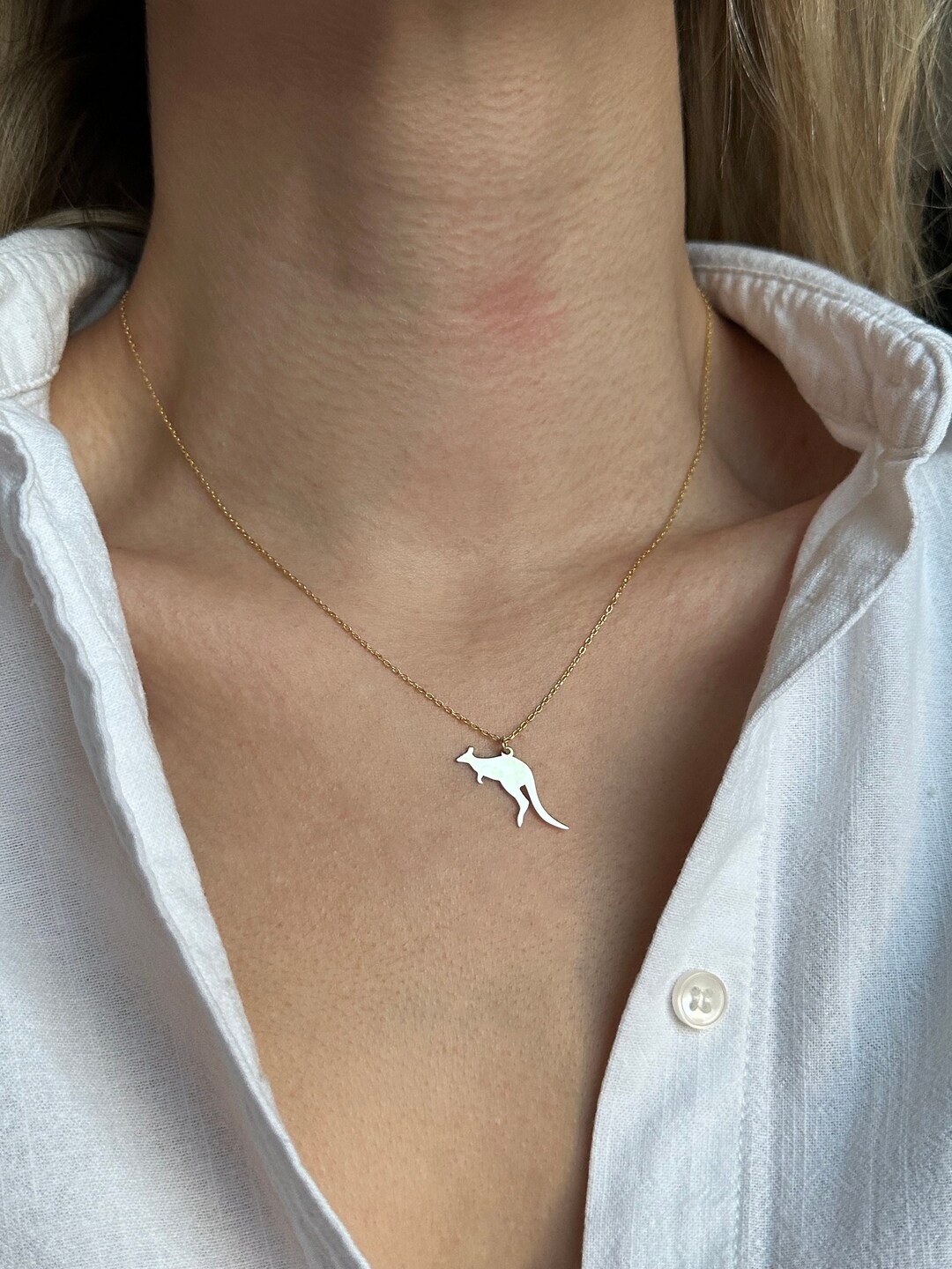 Sterling Silver Kangaroo Necklace: Australian Animal Pendant - Etsy