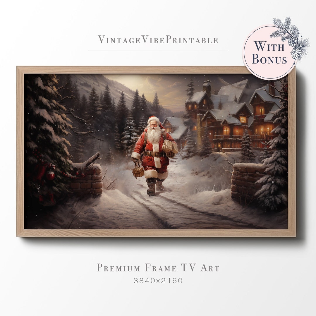 Santa Frame Tv Art Christmas Frame TV Frame TV Religious - Etsy