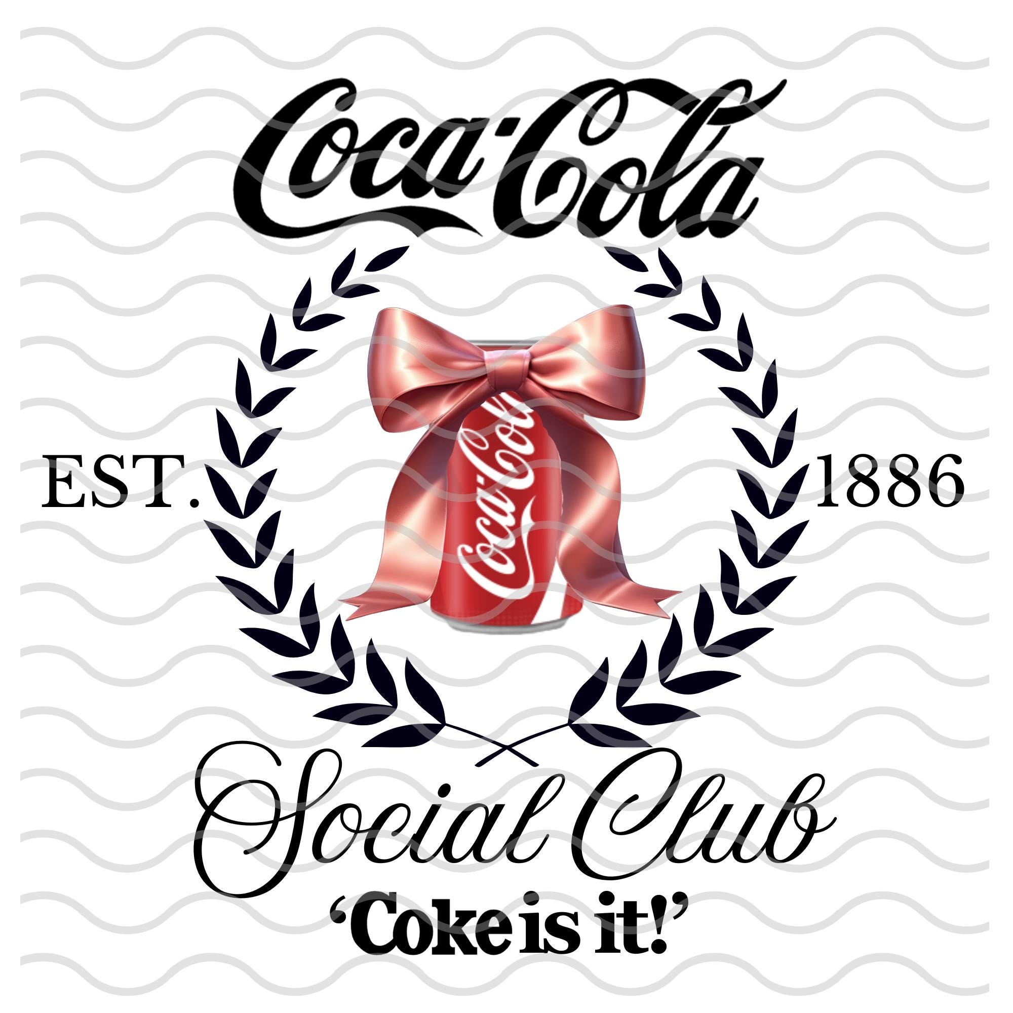 Vintage Coca-cola Social Club SVG PNG: Coquette Bow Soda Design ...