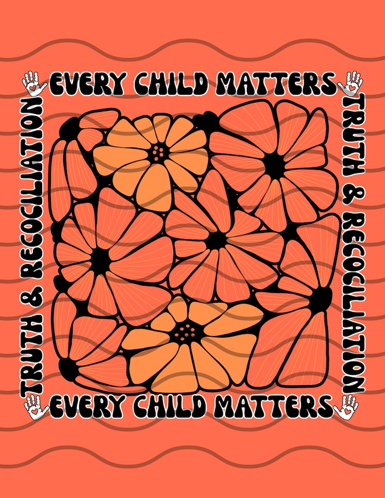 Every Child Matters PNG: Orange Shirt Day, Boho Flower Design (digital ...