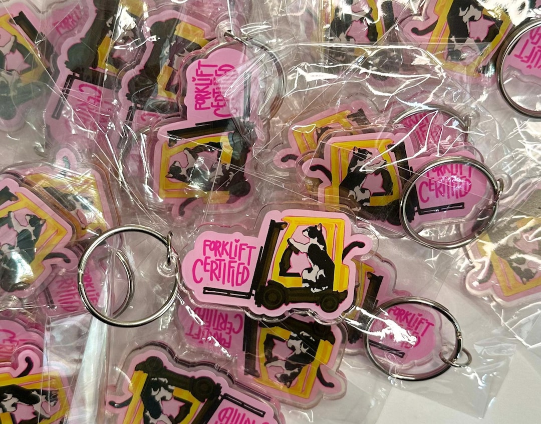 Kittykittyivy Forklift Certified Acrylic Keychain - Etsy