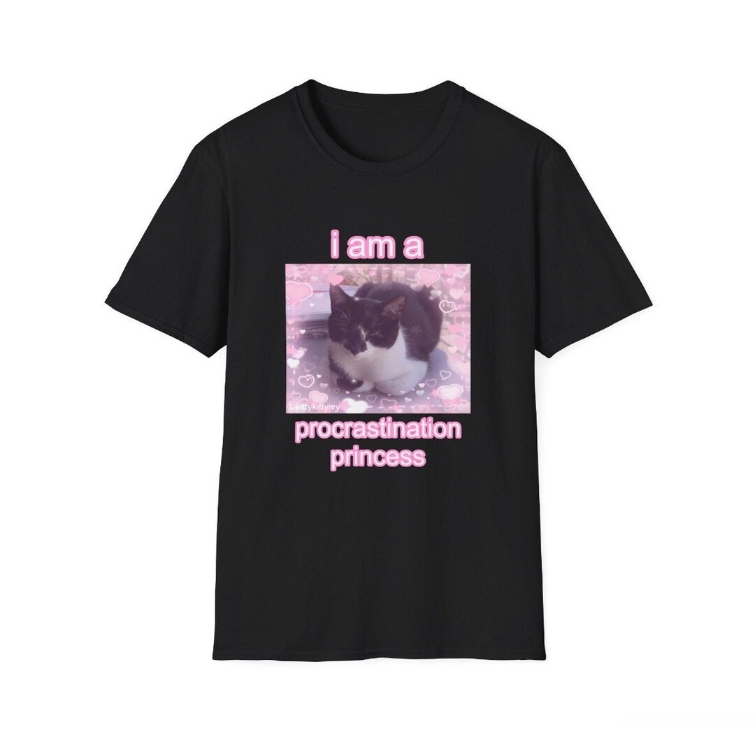I Am a Procrastination Princess Kittykittyivy Cute Cat Unisex Style T ...