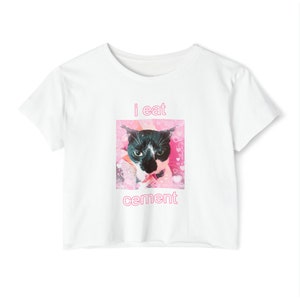 I Eat Cement Cute Cat Crop Top - Etsy