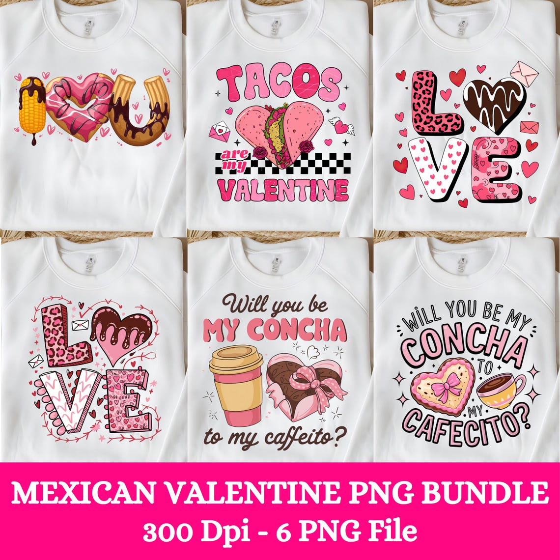 Mexican Valentine Png Bundle, Latina Valentine Png, Pan Dulce Png ...