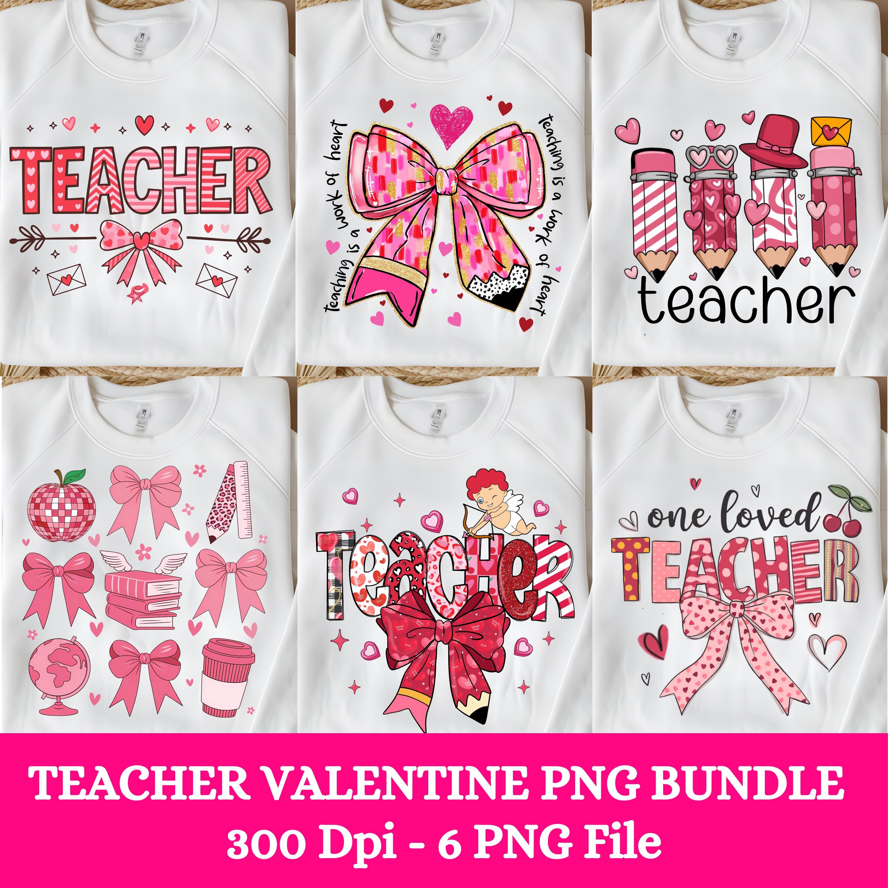 Teacher Valentine PNG Bundle,pink Valentine Png, Retro Valentine ...