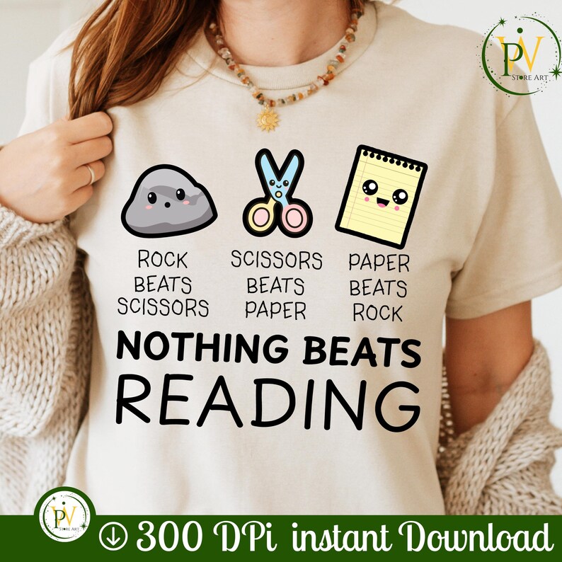 Nothing Beats Reading Png, Rock Paper Scissors Png, Kawaii Read Across ...