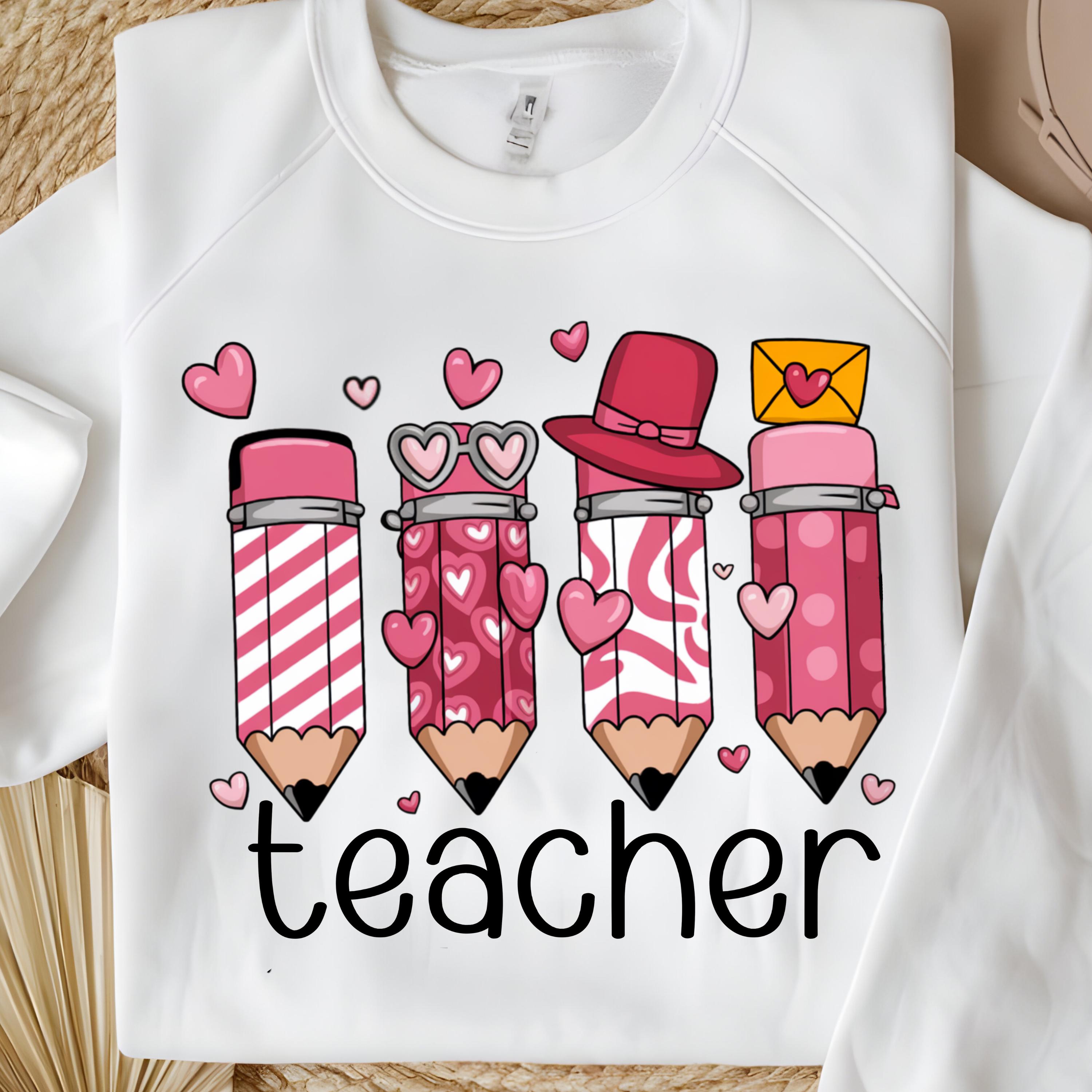 Teacher Valentine PNG Bundle,pink Valentine Png, Retro Valentine ...