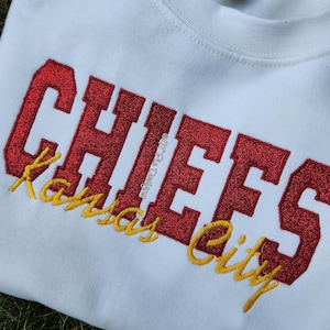 Embroidered Chiefs Crewneck - Etsy