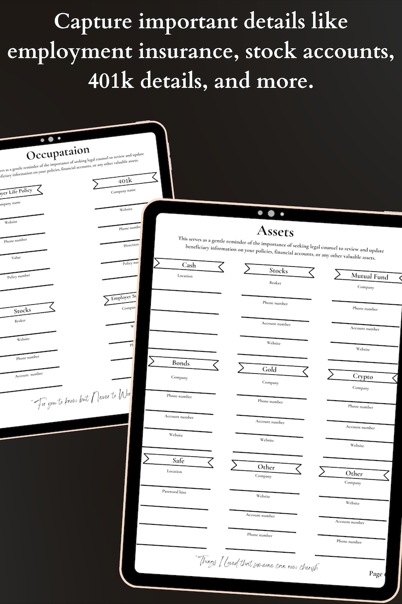 Information Record Keeping Booklet. Personal Record Tracker. Insurance ...