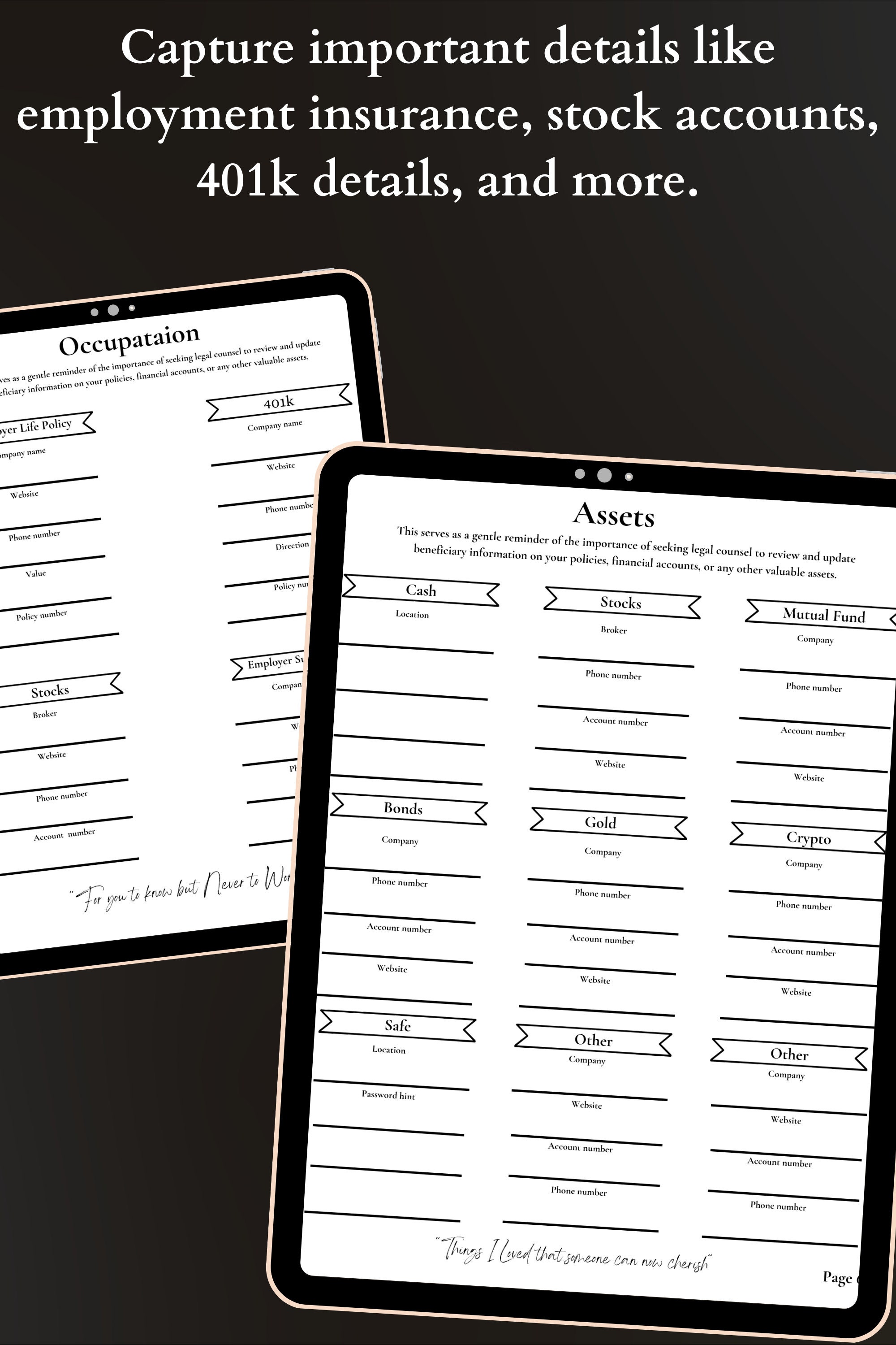 Information Record Keeping Booklet. Personal Record Tracker. - Etsy