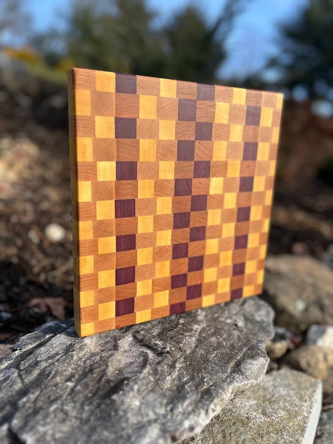Checker Board, End Grain, Cutting Board, Serving Board, Cheese Board - Etsy