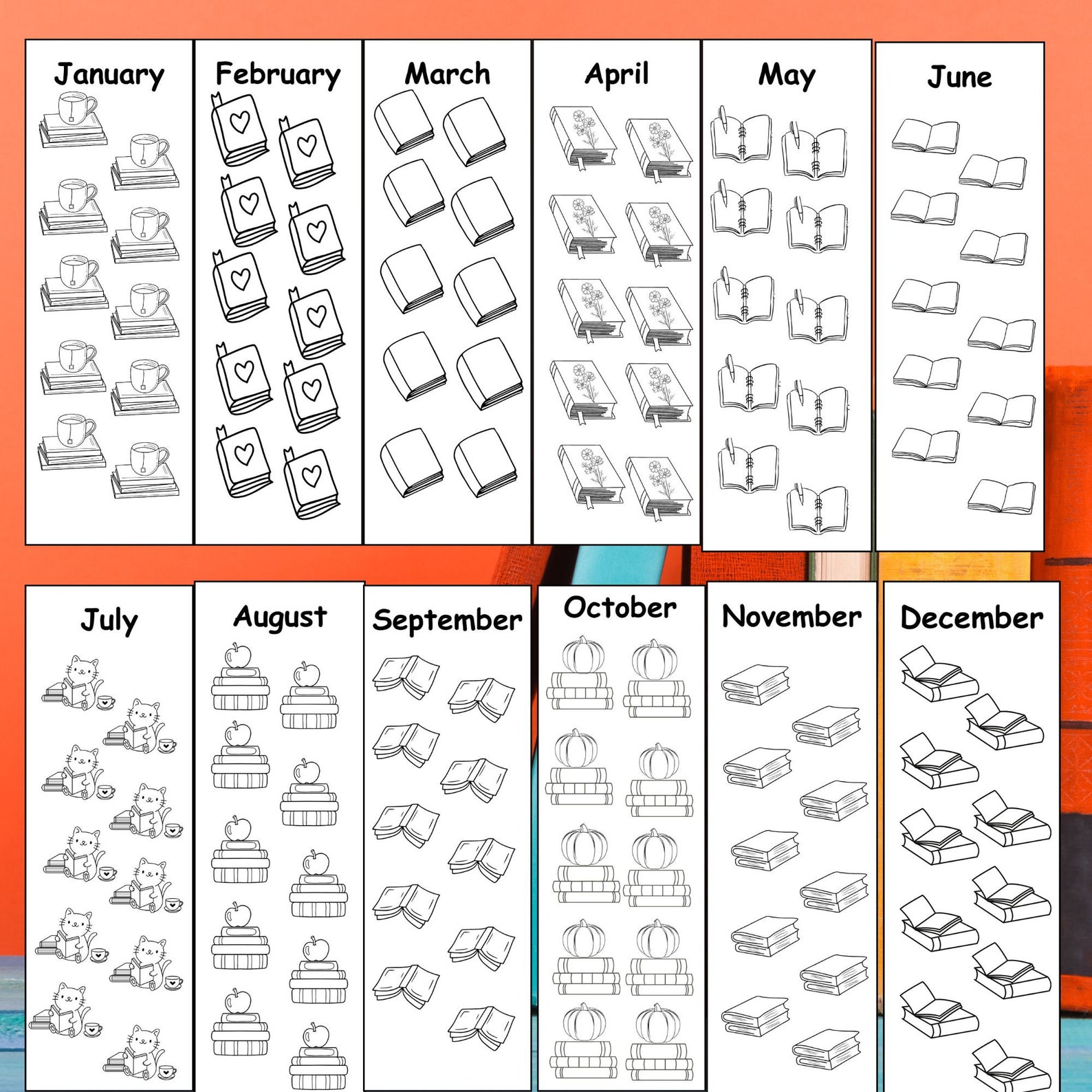 Printable Bookmark Book Tracker Bundle, 27 Printable Reading Tracker ...