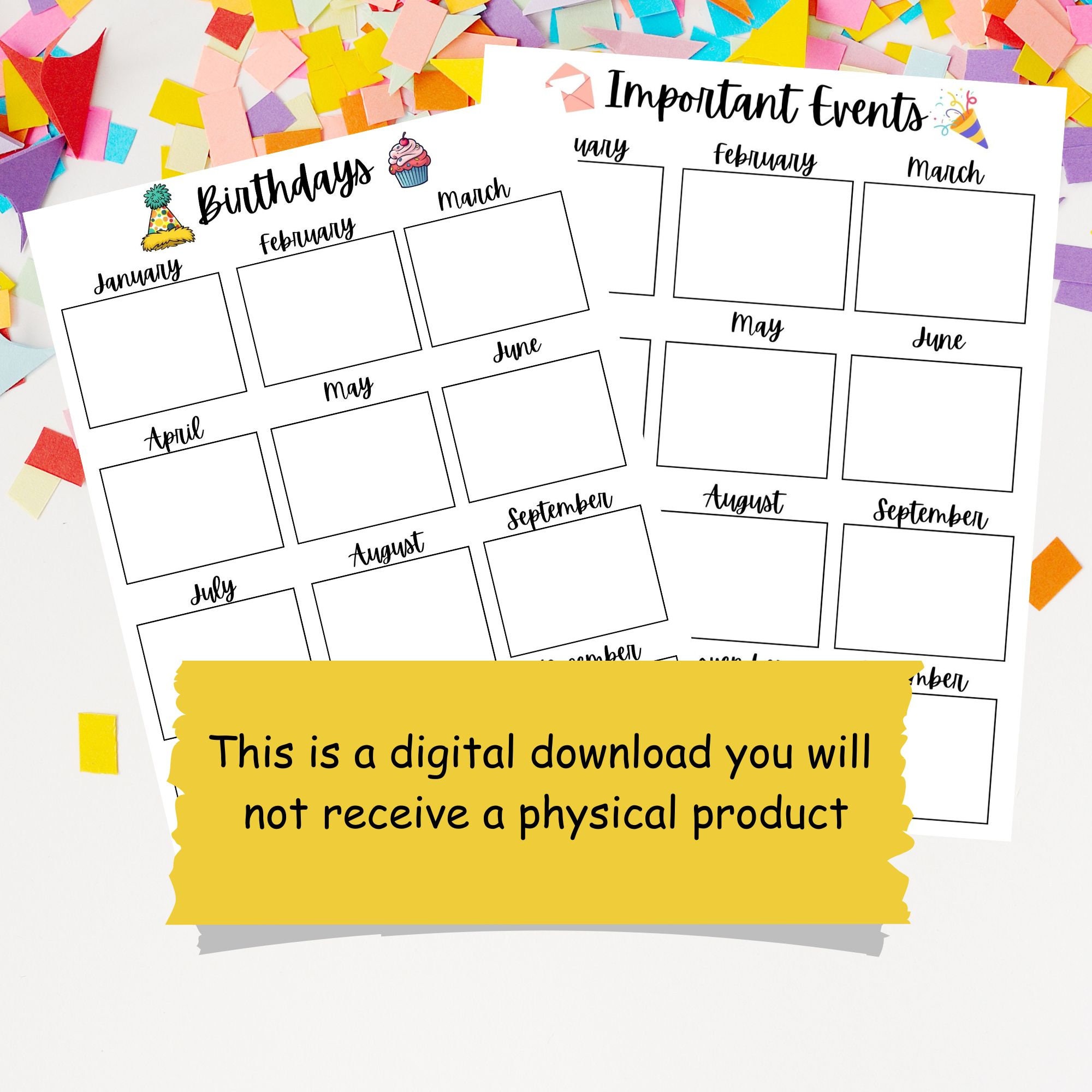 Printable Birthday Tracker, Important Events Calendar, Birthday ...